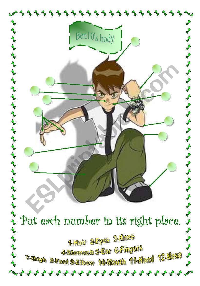 Ben10´s body - ESL worksheet by ilham