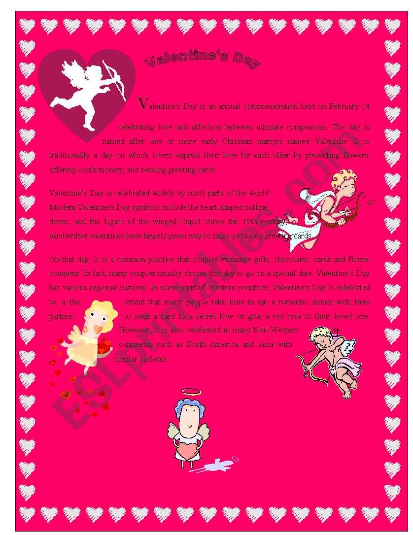 Valentine´s Day ( Celebration 3) - ESL worksheet by sirhaj