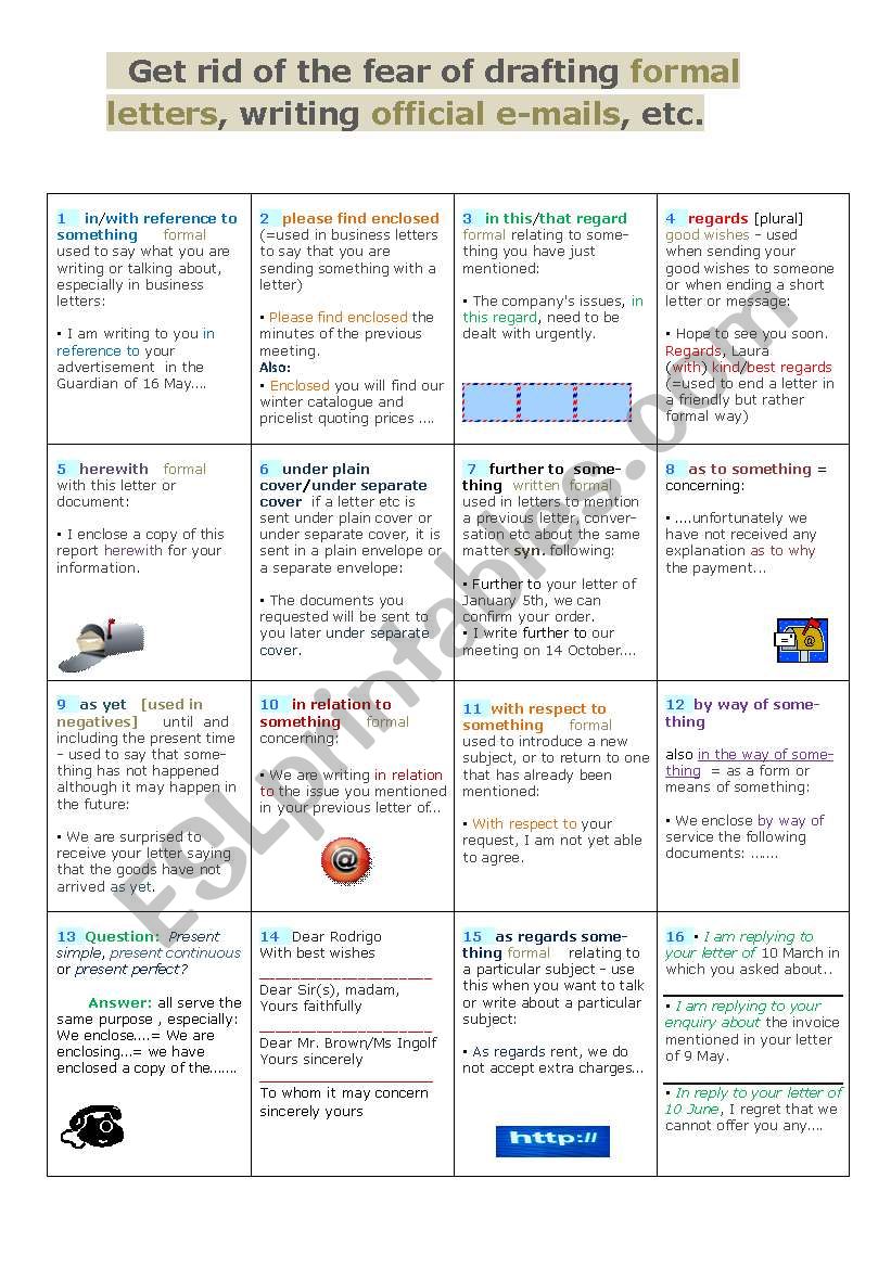 This colorful guide ´Get rid of the fear of writing formal letters, e ...