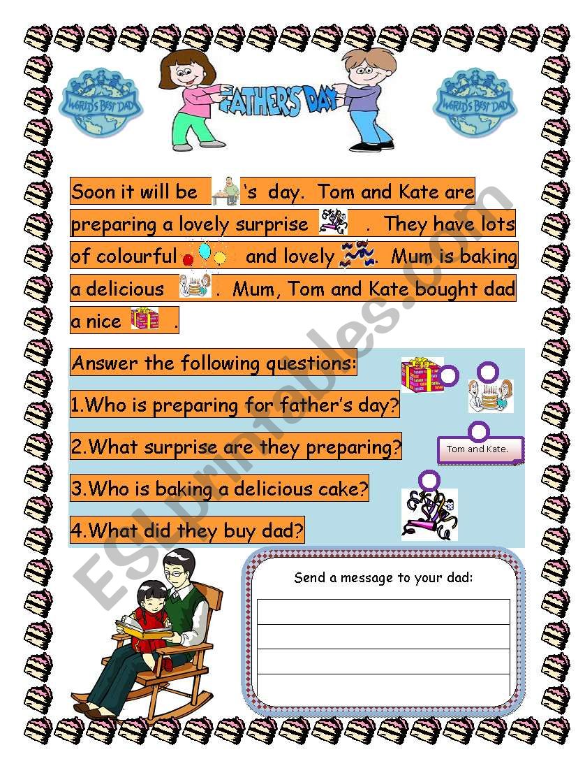 Father´s day reading and writing sheet - ESL worksheet by carme sammut