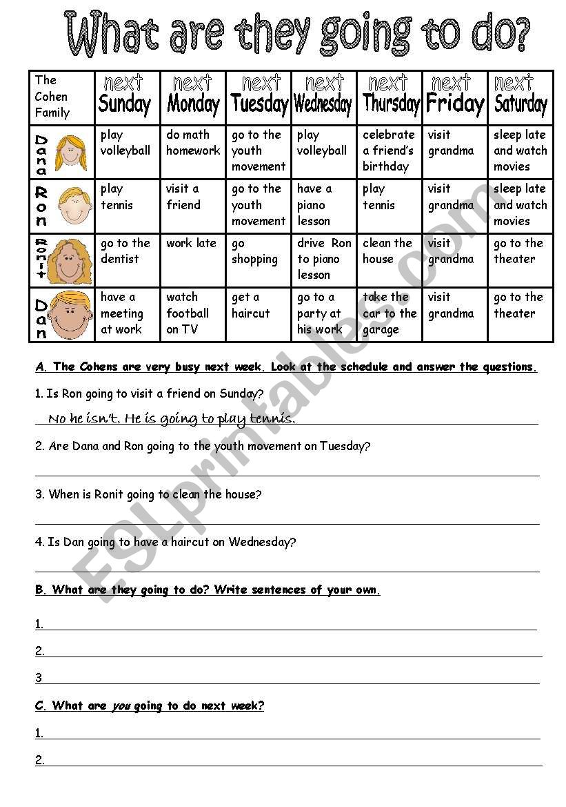 future ´going to´ - ESL worksheet by MarionG