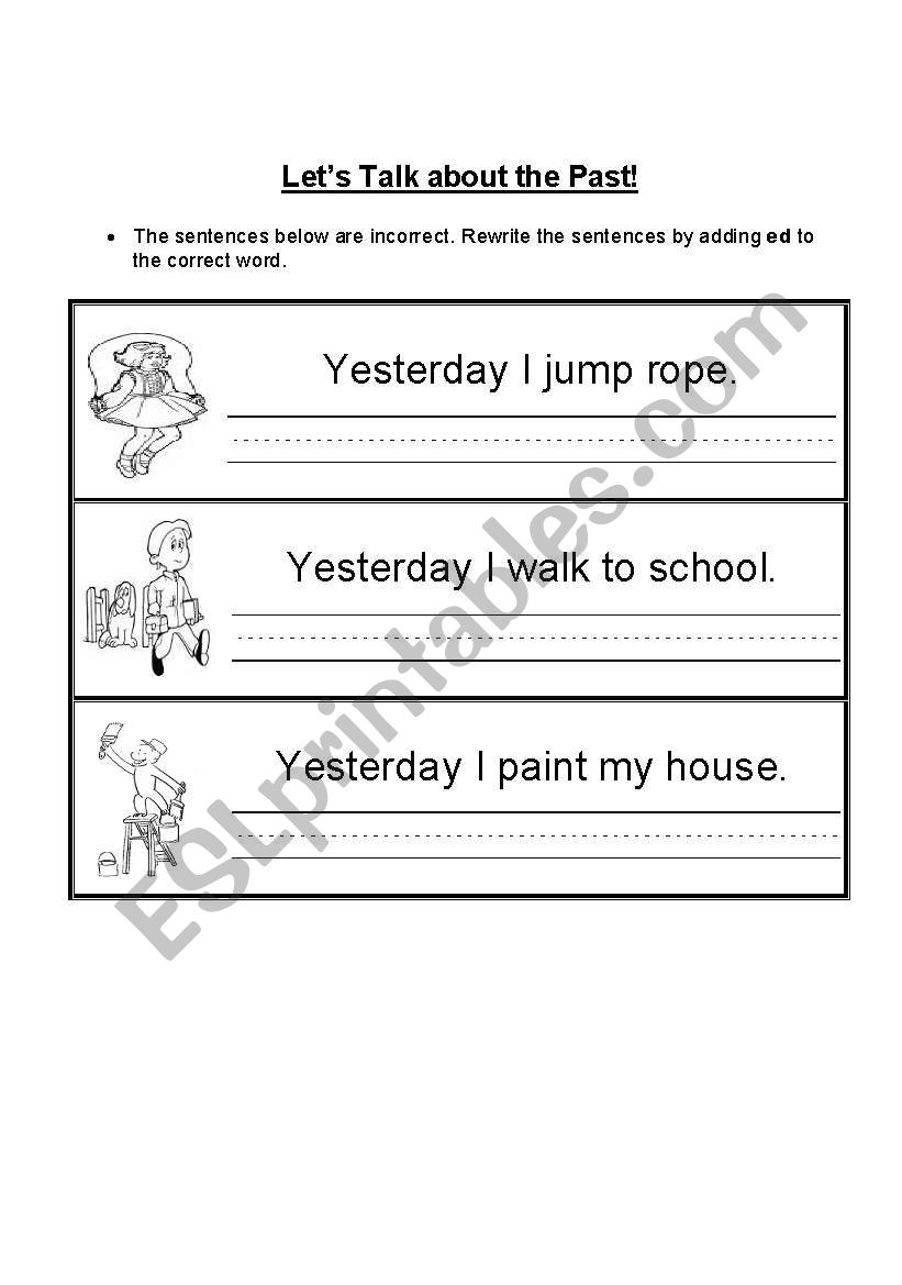 English worksheets: Let´s Talk about the Past