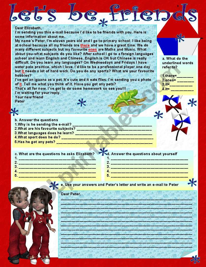 let´s be friends - ESL worksheet by LILIAAMALIA
