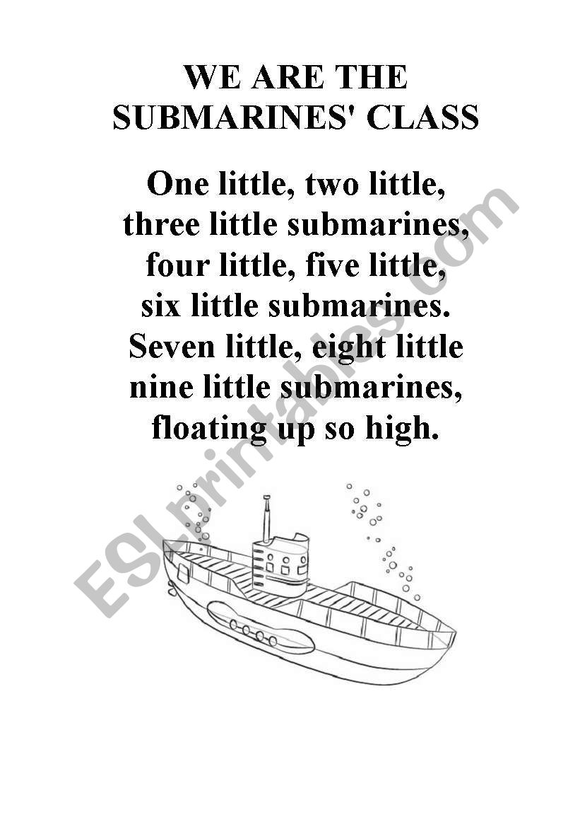 English worksheets: The submarine´s class