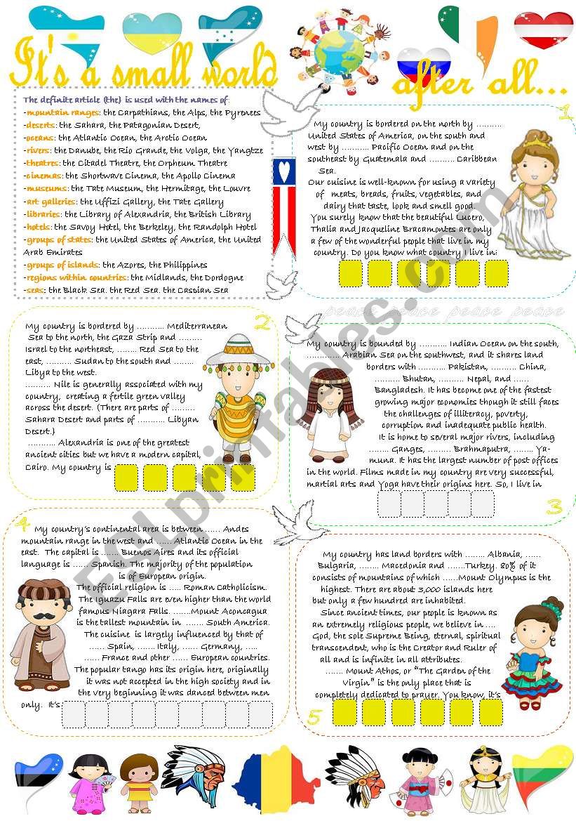It´s a small world after all ... - ESL worksheet by Vale A.
