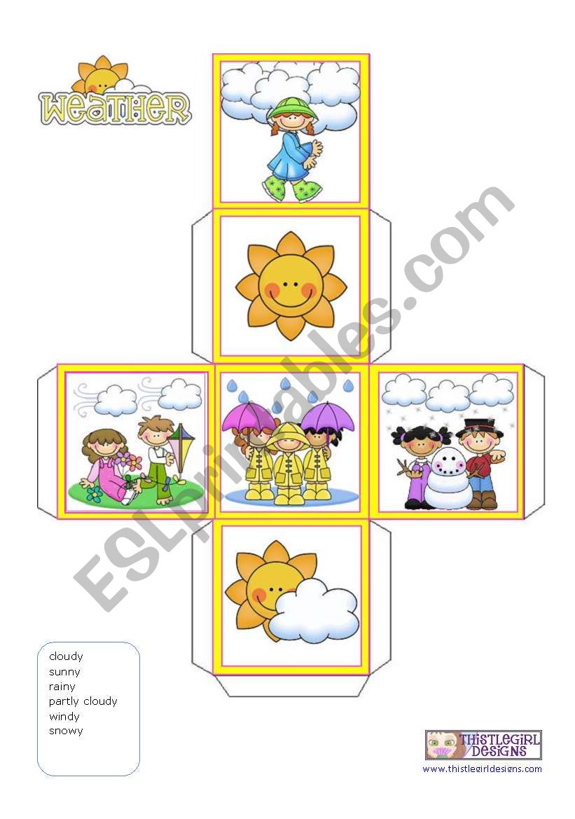 What´s the weather like? - Dice - ESL worksheet by mena22