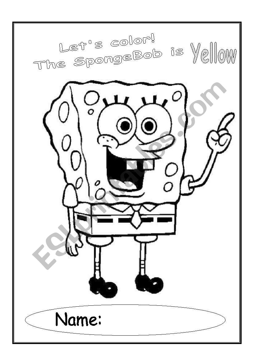 let´s colour - the sponge bob - ESL worksheet by lili_canoas