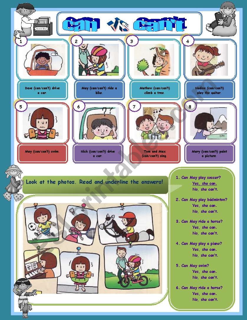 Can VS Can´t - ESL worksheet by therezia