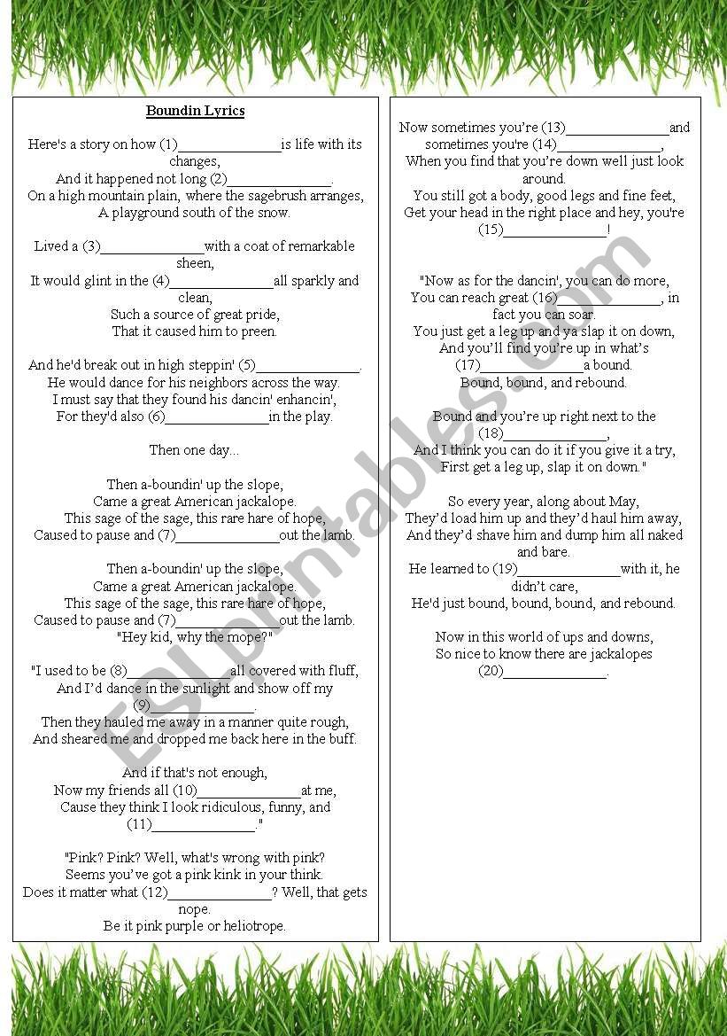 Disney PixarÂ´s BoundinÂ´ Exercise 1 - ESL worksheet by rachelsca