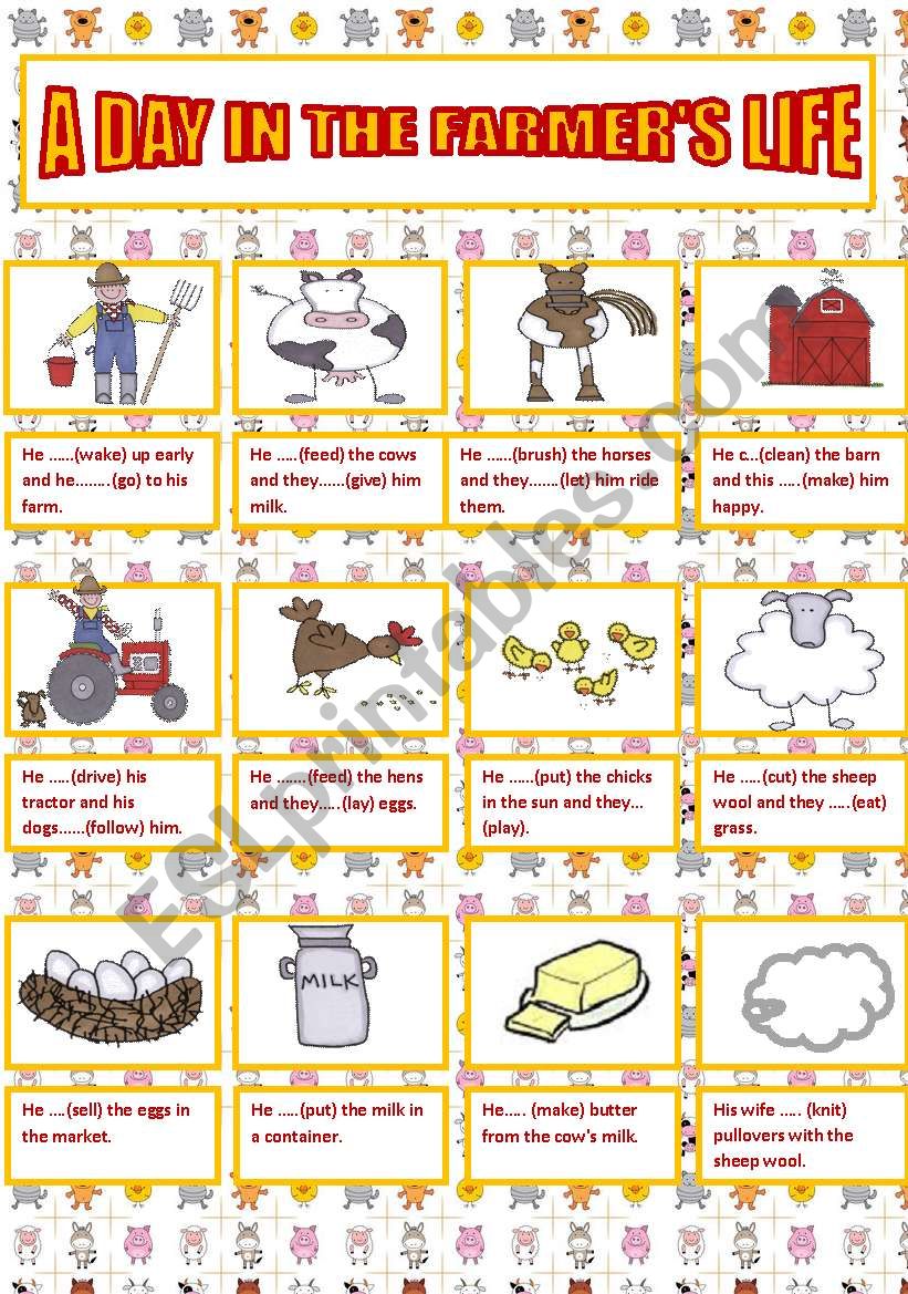 A day in the farmer´s life - ESL worksheet by ALI ALI