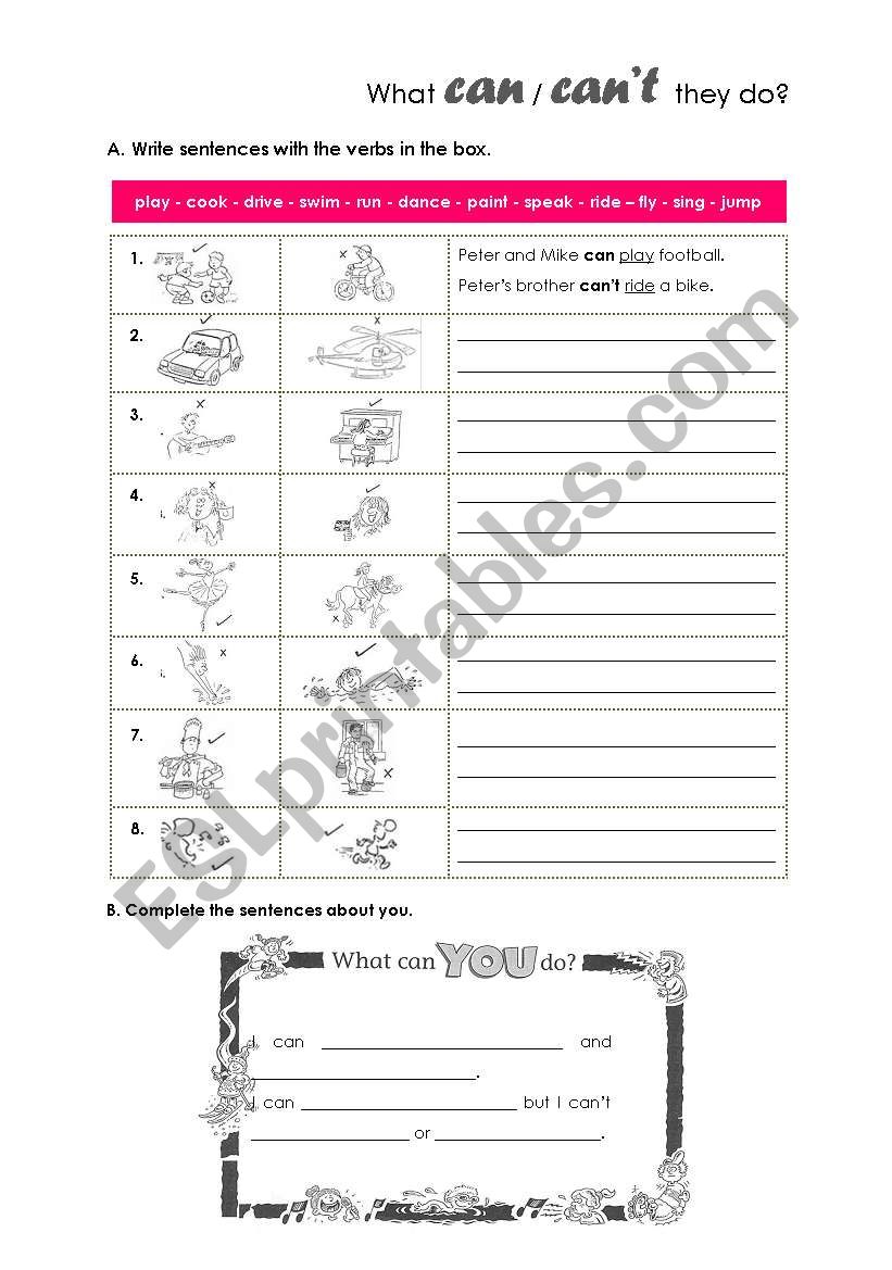 Can_Can´t - ESL worksheet by soniaa