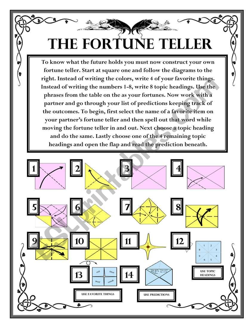 Future Predictions The Fortune Teller Wksht 3 ESL Worksheet By 