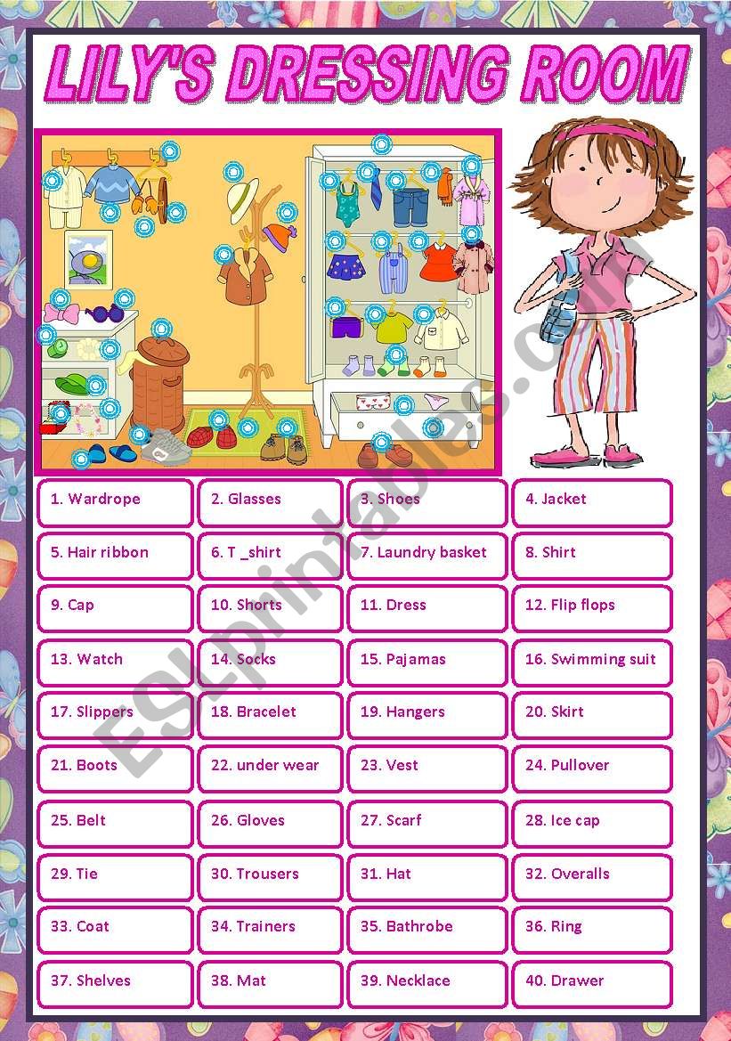 LILY´S DRESSING ROOM - ESL worksheet by ALI ALI