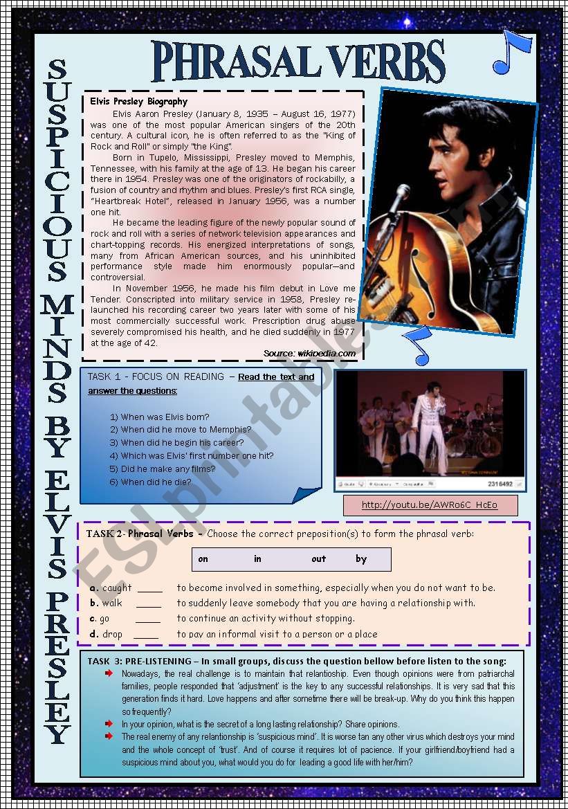 FOCUS ON ´PHRASAL VERBS´ & ´ROLE PLAY´ THROUGH SONG. READING, GRAMMAR ...