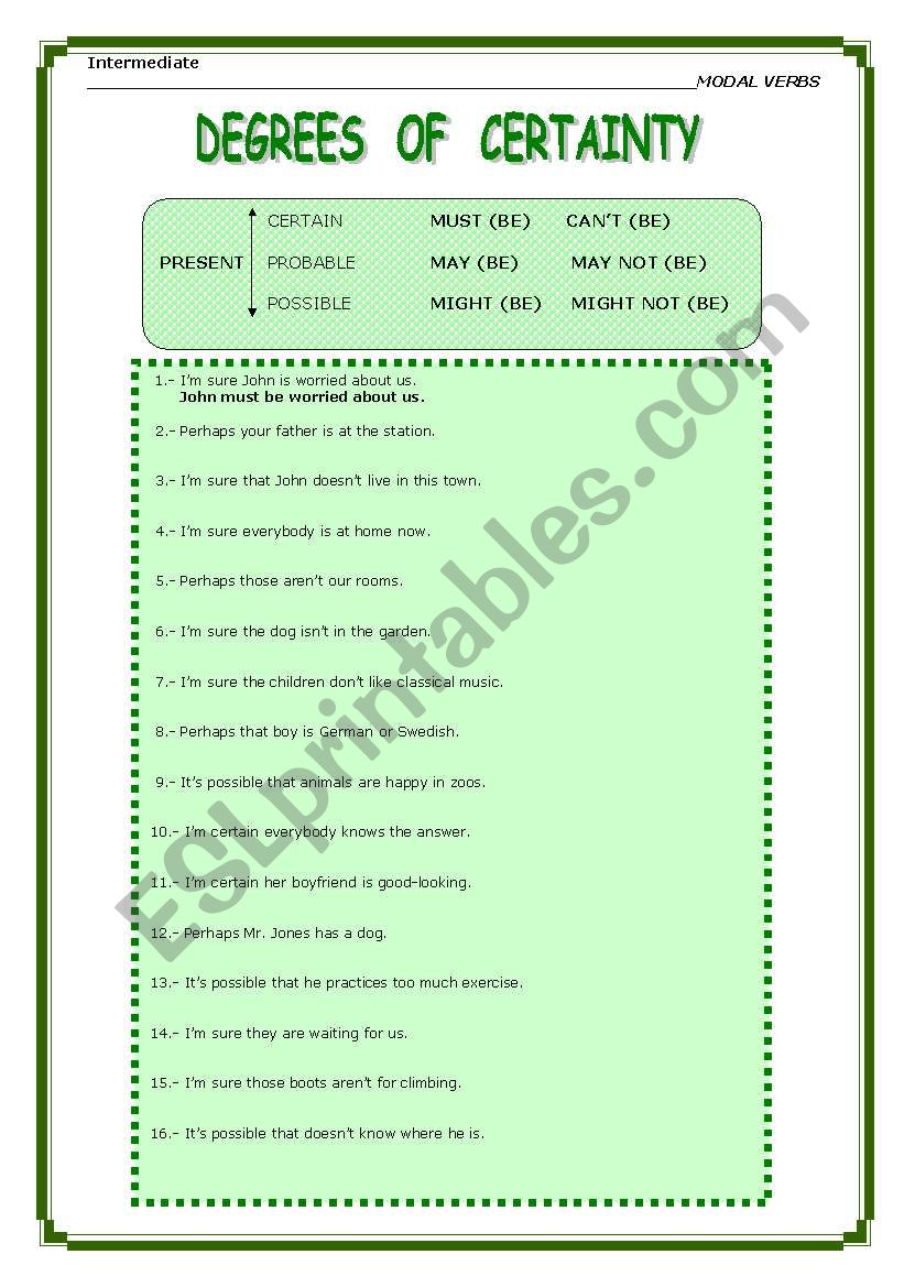May, might, must, can, can´t - ESL worksheet by brigitte1688