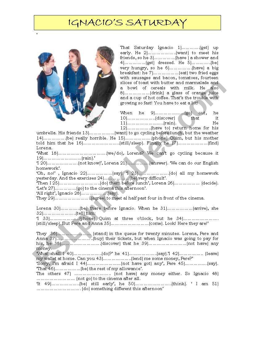 Ignacio´s Saturday - ESL worksheet by crisholm