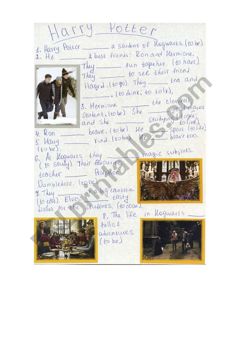 Harry Potter´s life at Hogwarts - ESL worksheet by Mariya-ye