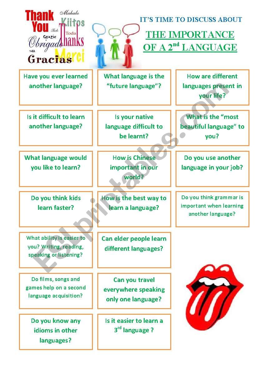 It´s time to discuss about THE IMPORTANCE OF A SECOND LANGUAGE - ESL ...