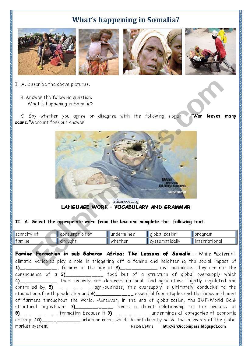 WHAT´S HAPPENING IN SOMALIA? - ESL worksheet by teresapr