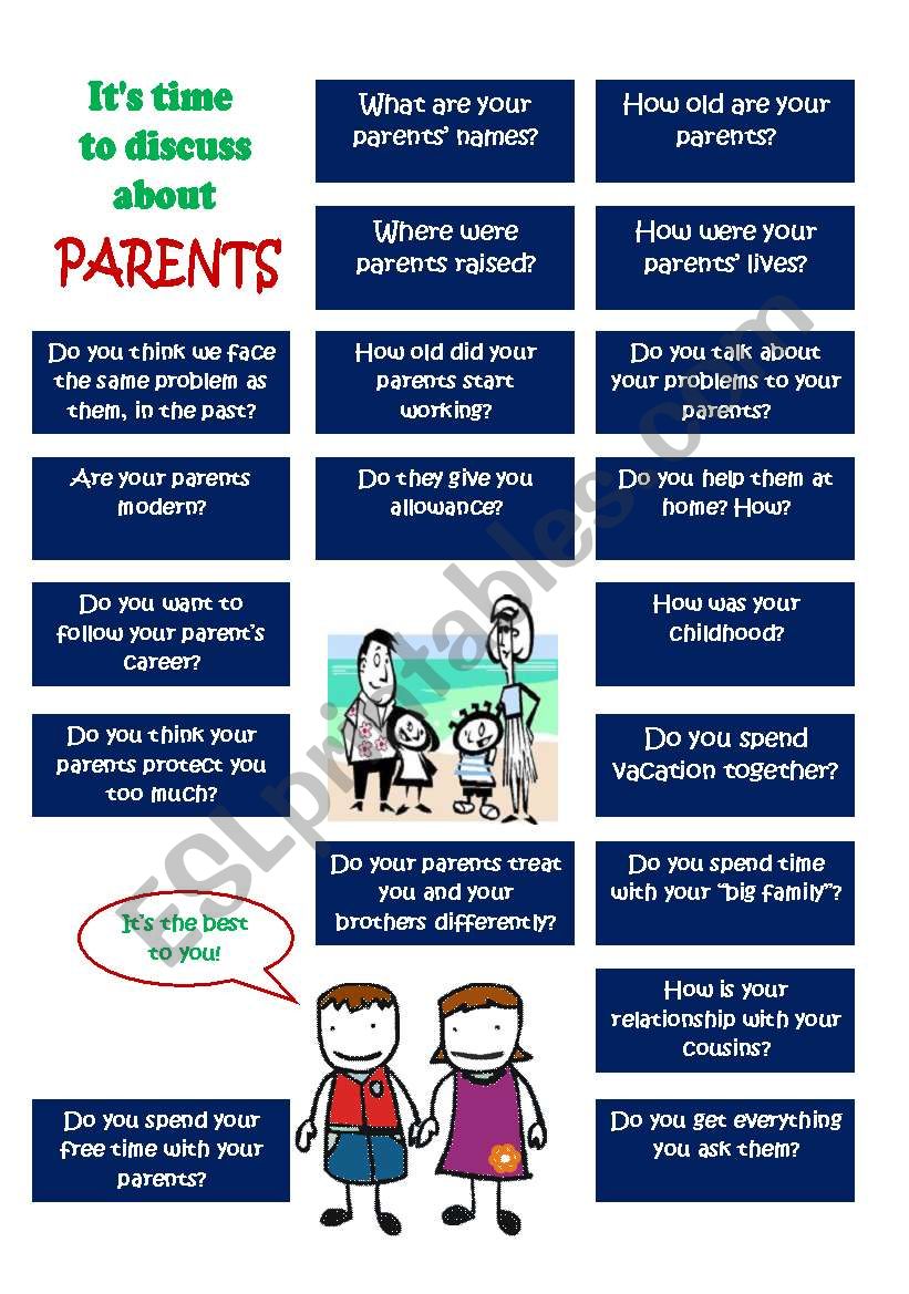 It´s time to discuss about PARENTS - ESL worksheet by biancadell