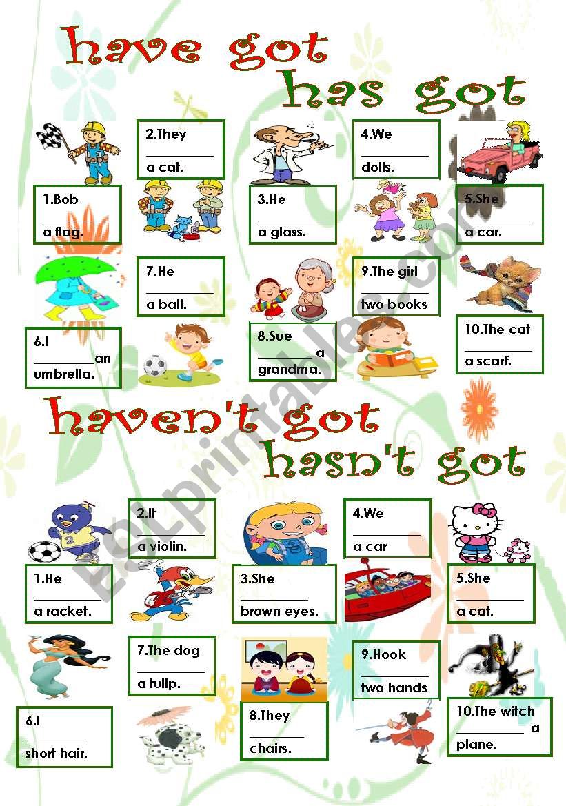 have-haven´t-has-hasn´t - ESL worksheet by LILIAAMALIA
