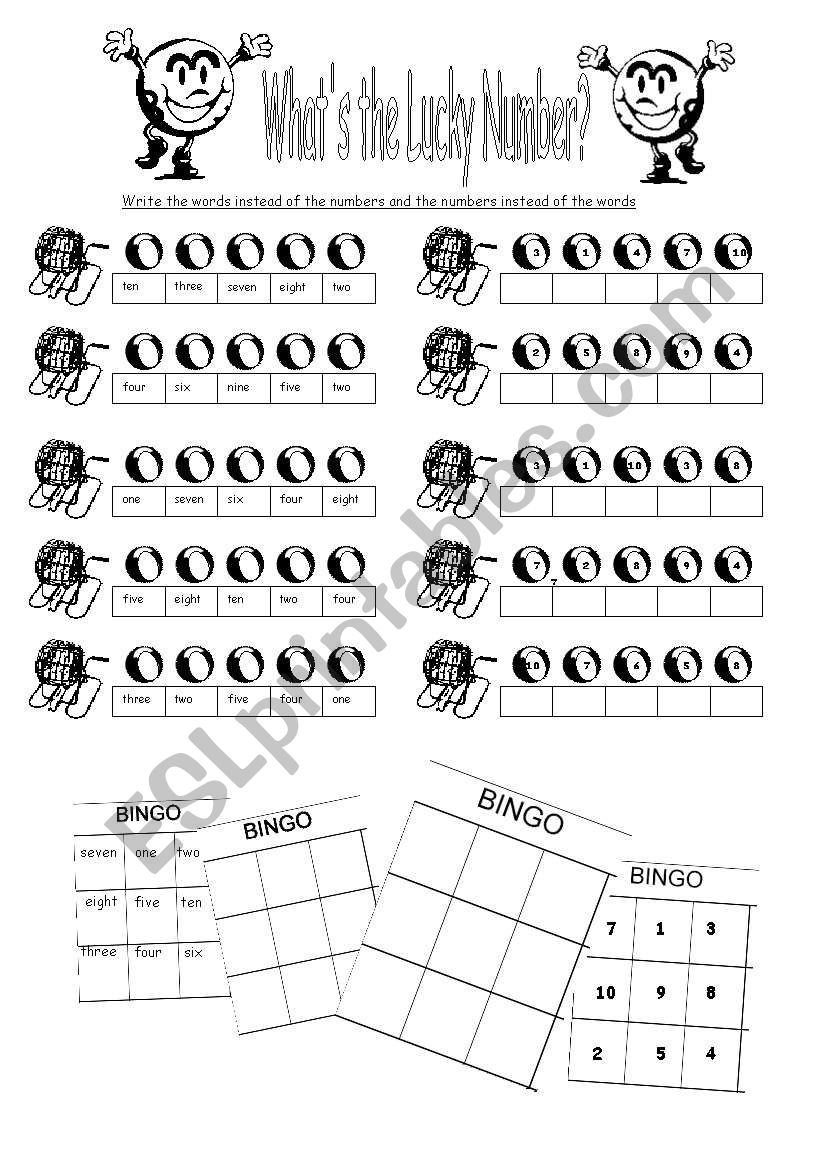What´s the Lucky Number? - ESL worksheet by ronit85