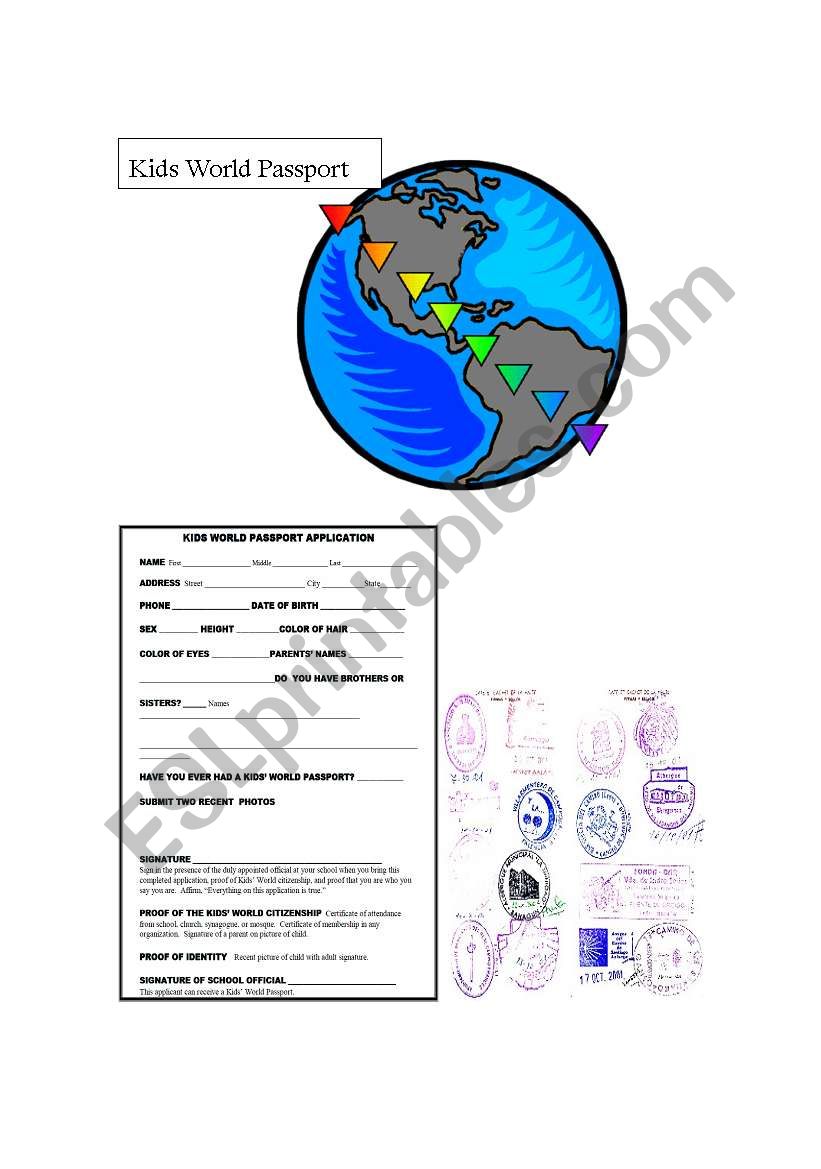 Kid´s Passport - ESL worksheet by cvanwest