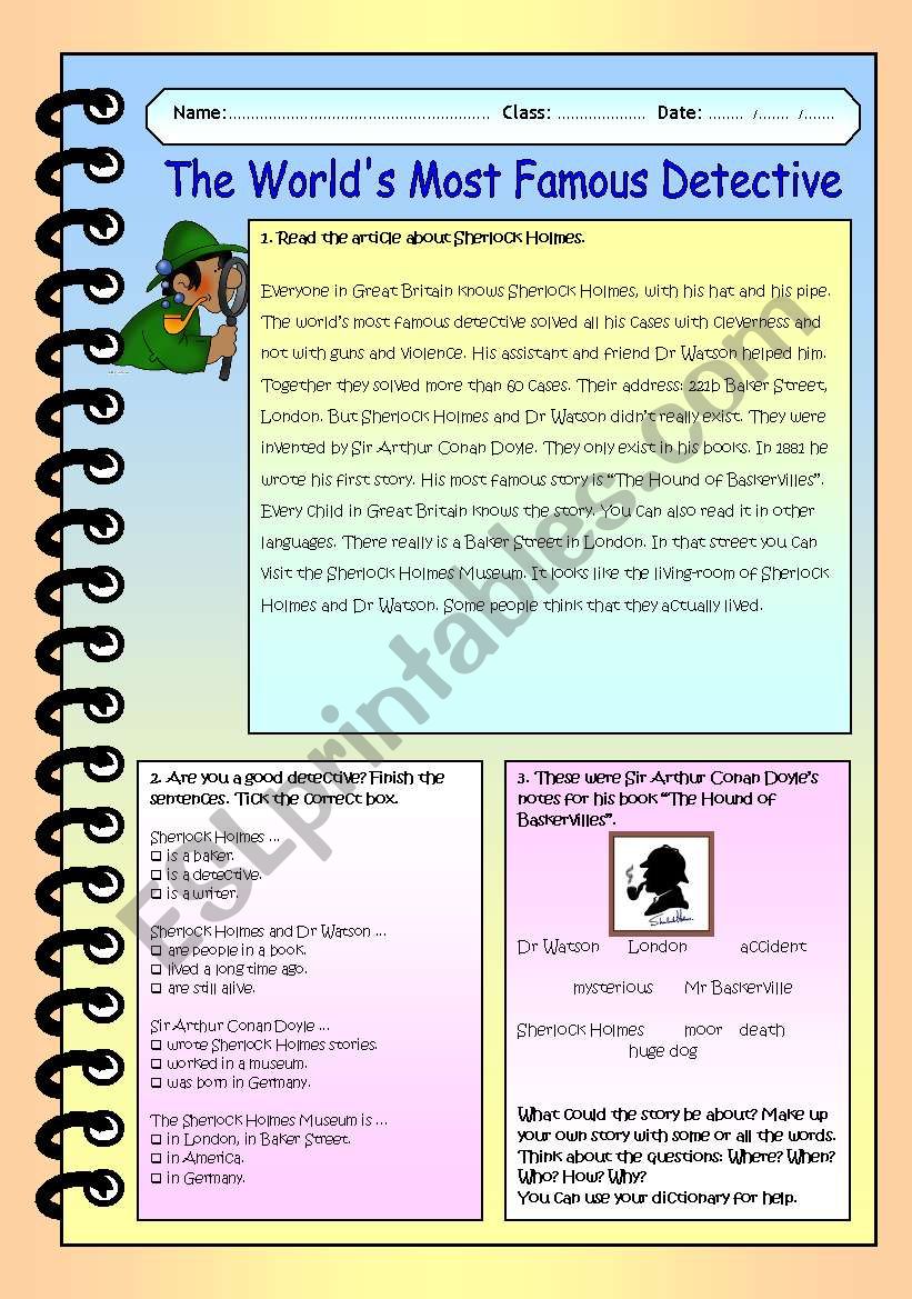 The World´s Most Famous Detective - ESL worksheet by Krümel