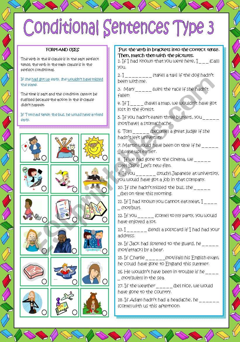 Conditional Sentences type 3 - ESL worksheet by esther1976 Conditional Sentences type 3 - ESL worksheet by esther1976