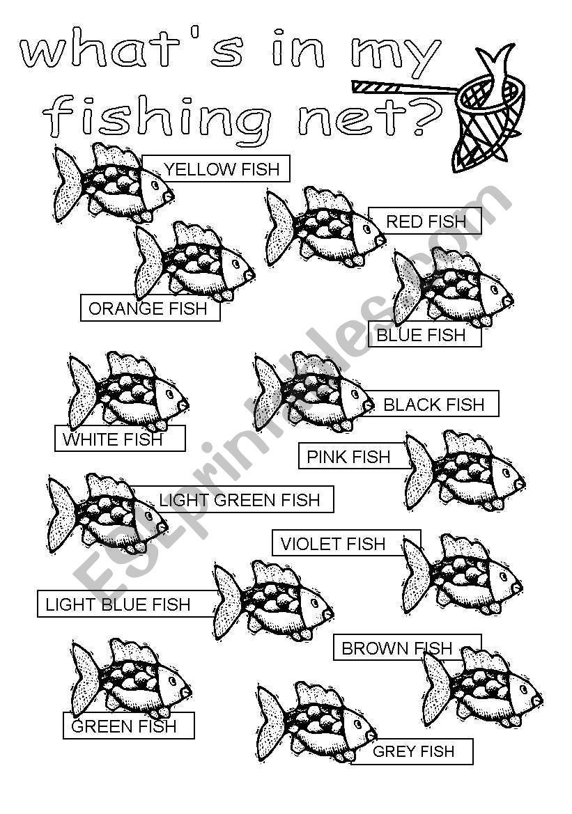 what´s in my fishing net - ESL worksheet by carcarla