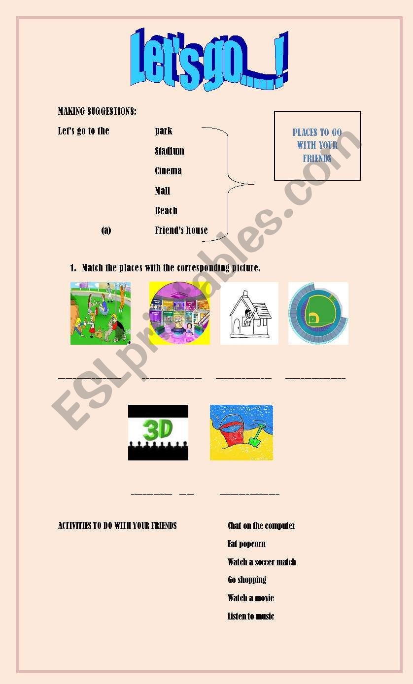 English worksheets: Let´s go making suggestions