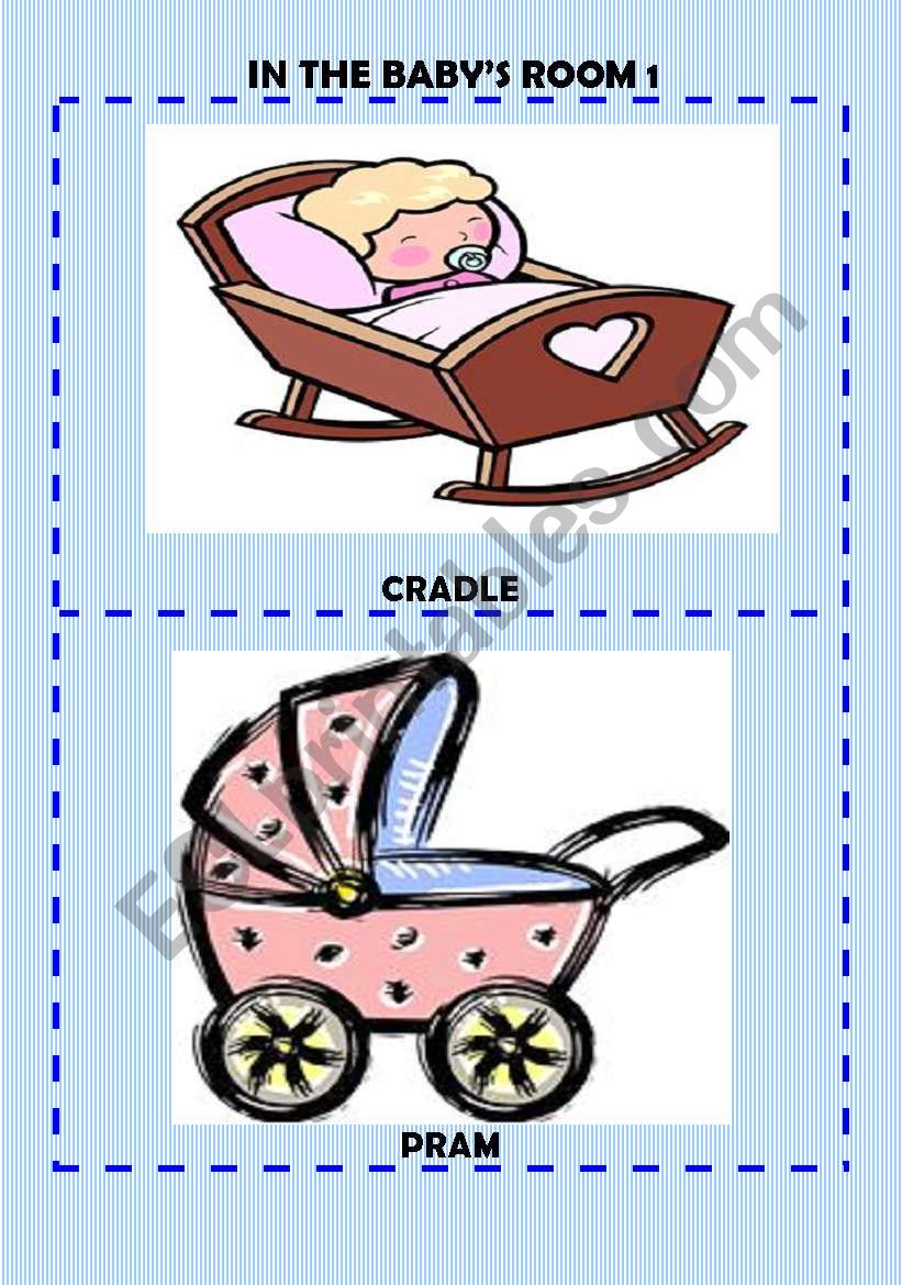 In the baby´s room: flash-cards 1/2 - ESL worksheet by dinglesazara