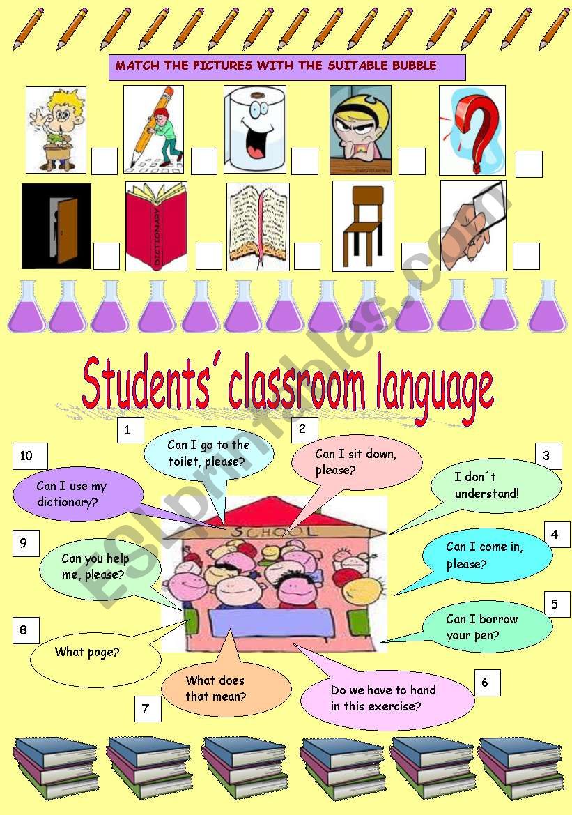 Students´classroom language - ESL worksheet by anareb