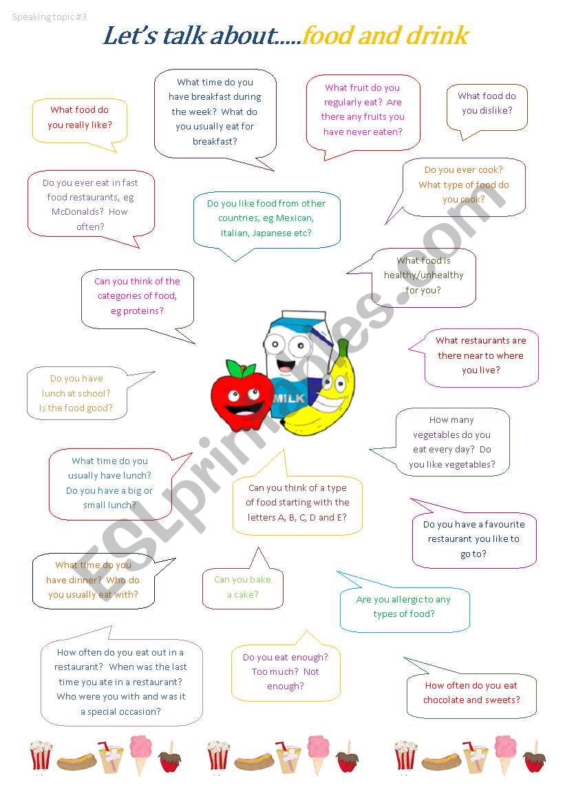 Let´s talk about....food and drink - ESL worksheet by muppet007