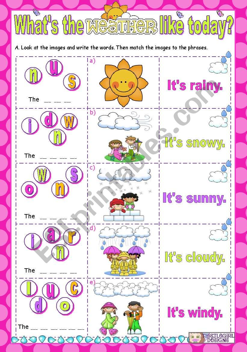What´s the weather like today? - ESL worksheet by mena22