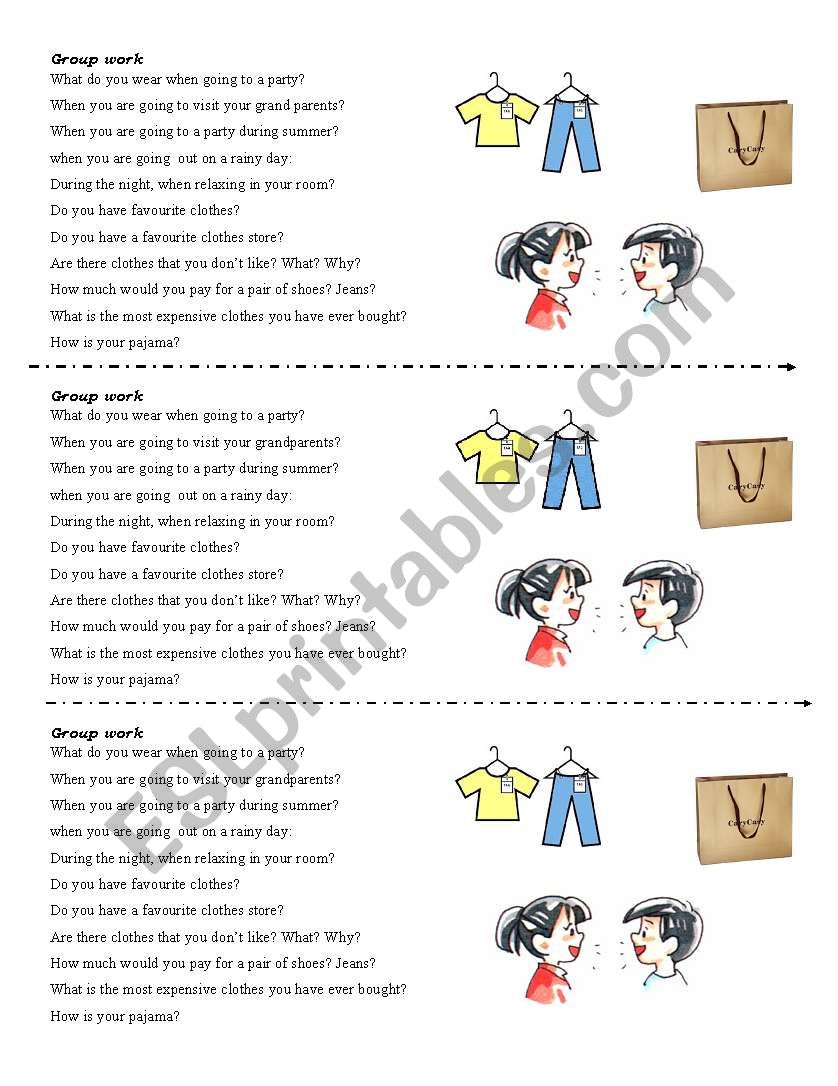 Let´s talk about clothes - ESL worksheet by maggieudb