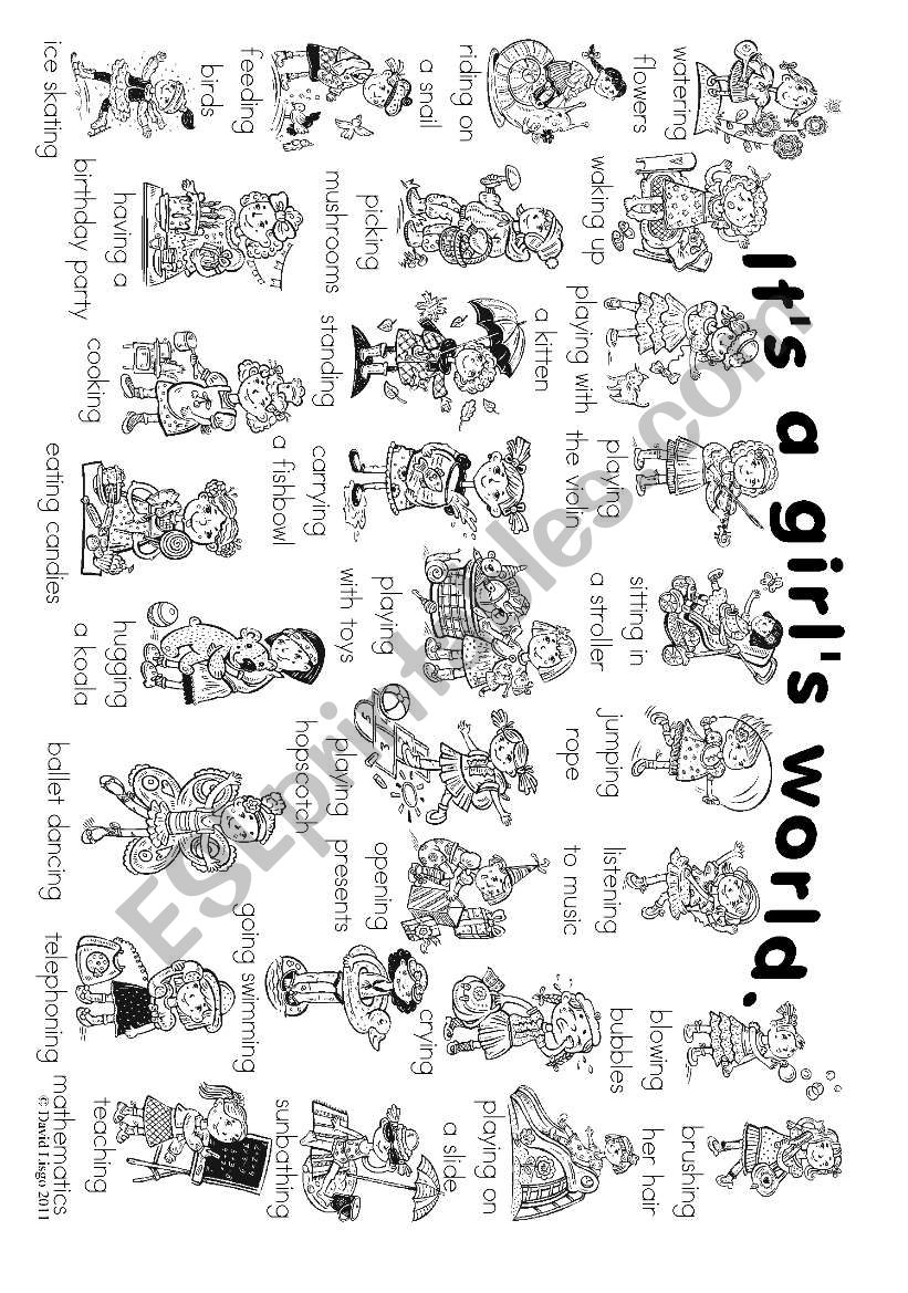 It´s a girl´s world: everyday actions of girls (2 posters) - ESL ...