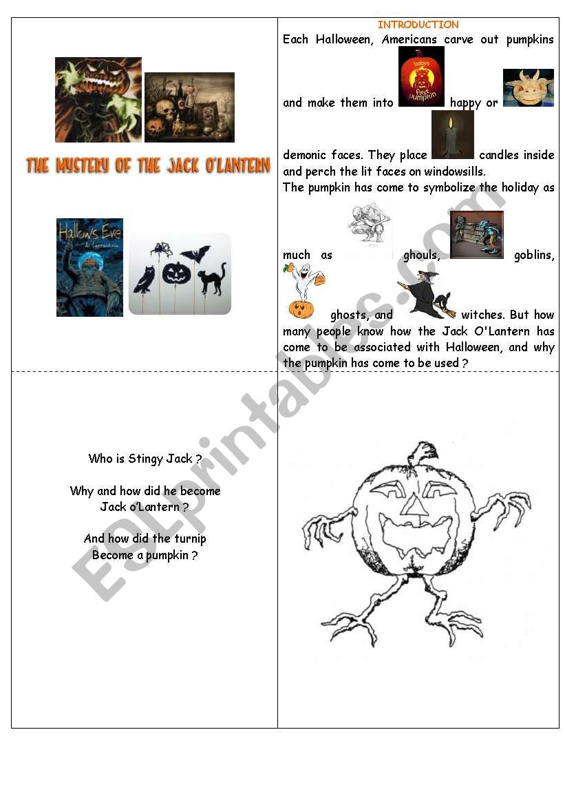 The true legend of Jack o´Lantern.- Spooky Halloween. - ESL worksheet ...