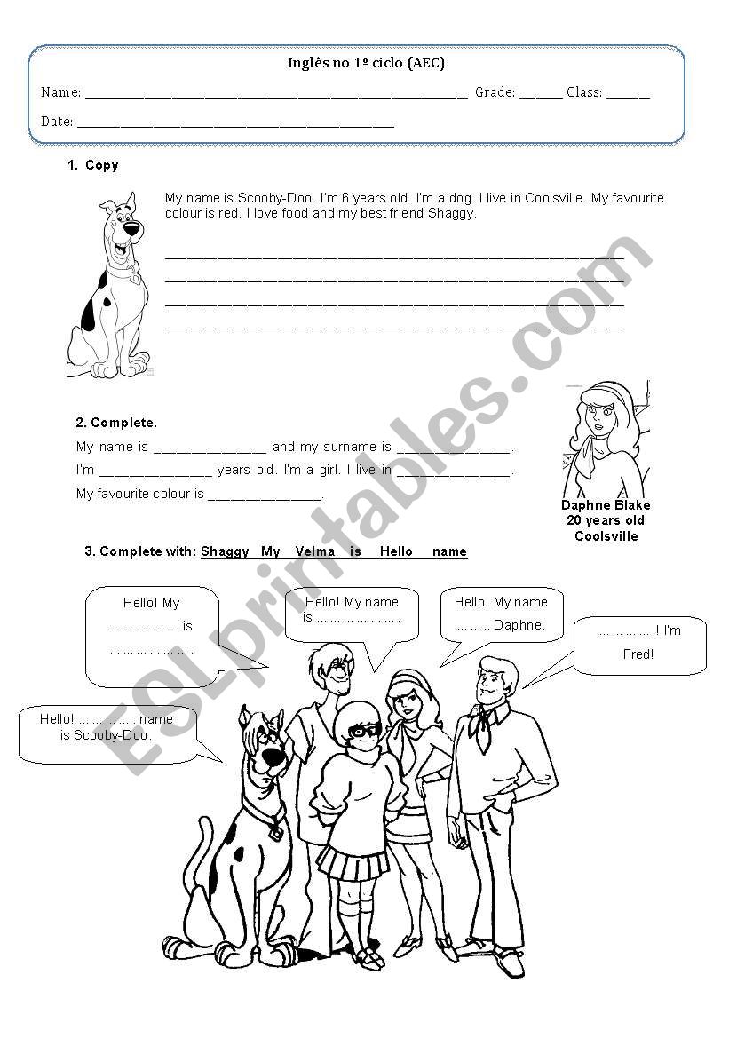 Meet Scooby-doo´s characters - ESL worksheet by sisse