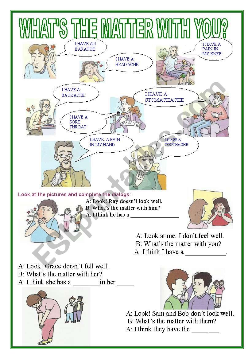 What´s the matter with you? - ESL worksheet by teachertici