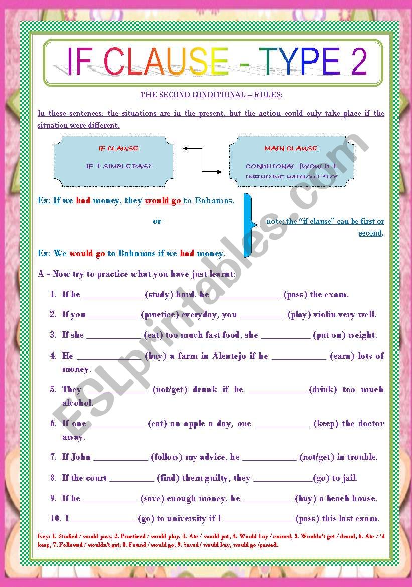 Conditional Sentences (type II) ESL Worksheet By CarlaAlves, 41% OFF Conditional Sentences (type II) ESL Worksheet By CarlaAlves, 41% OFF
