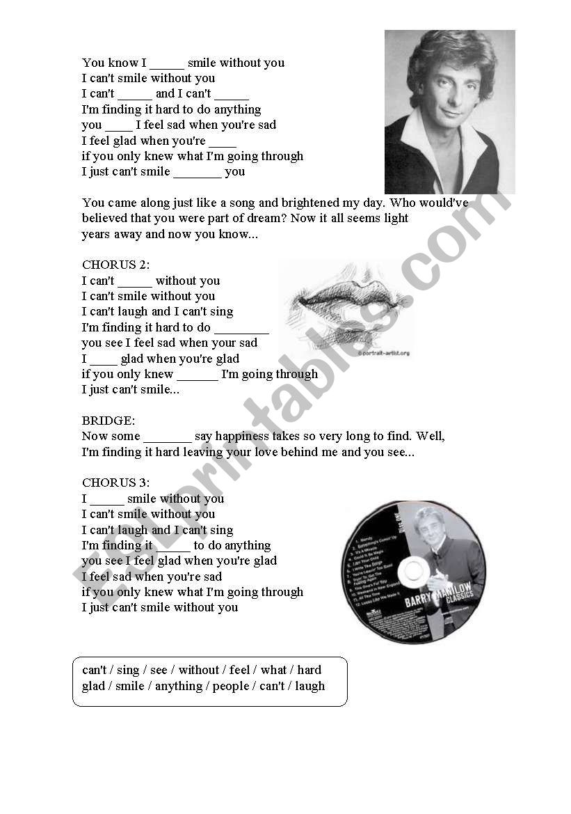 A great song to practice using -can,can´t. - ESL worksheet by asdw