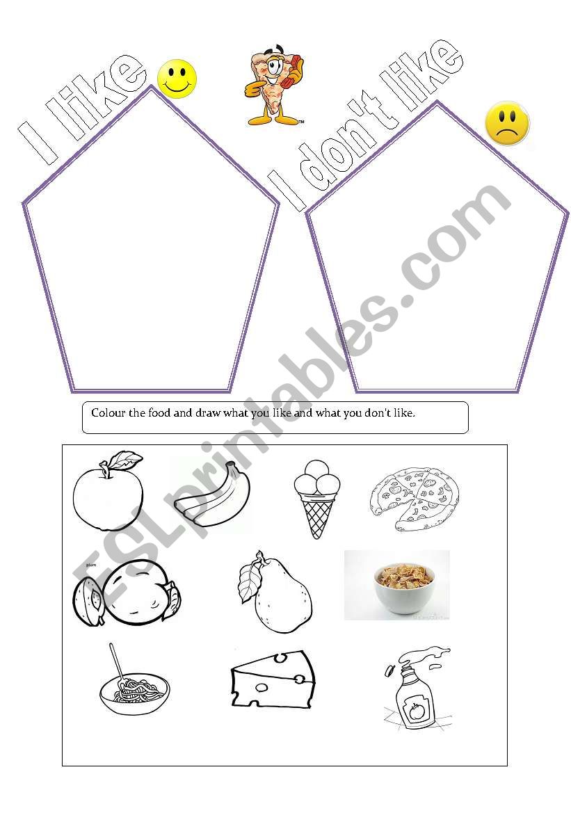 Food that I like and don´t like - ESL worksheet by Stephanie91