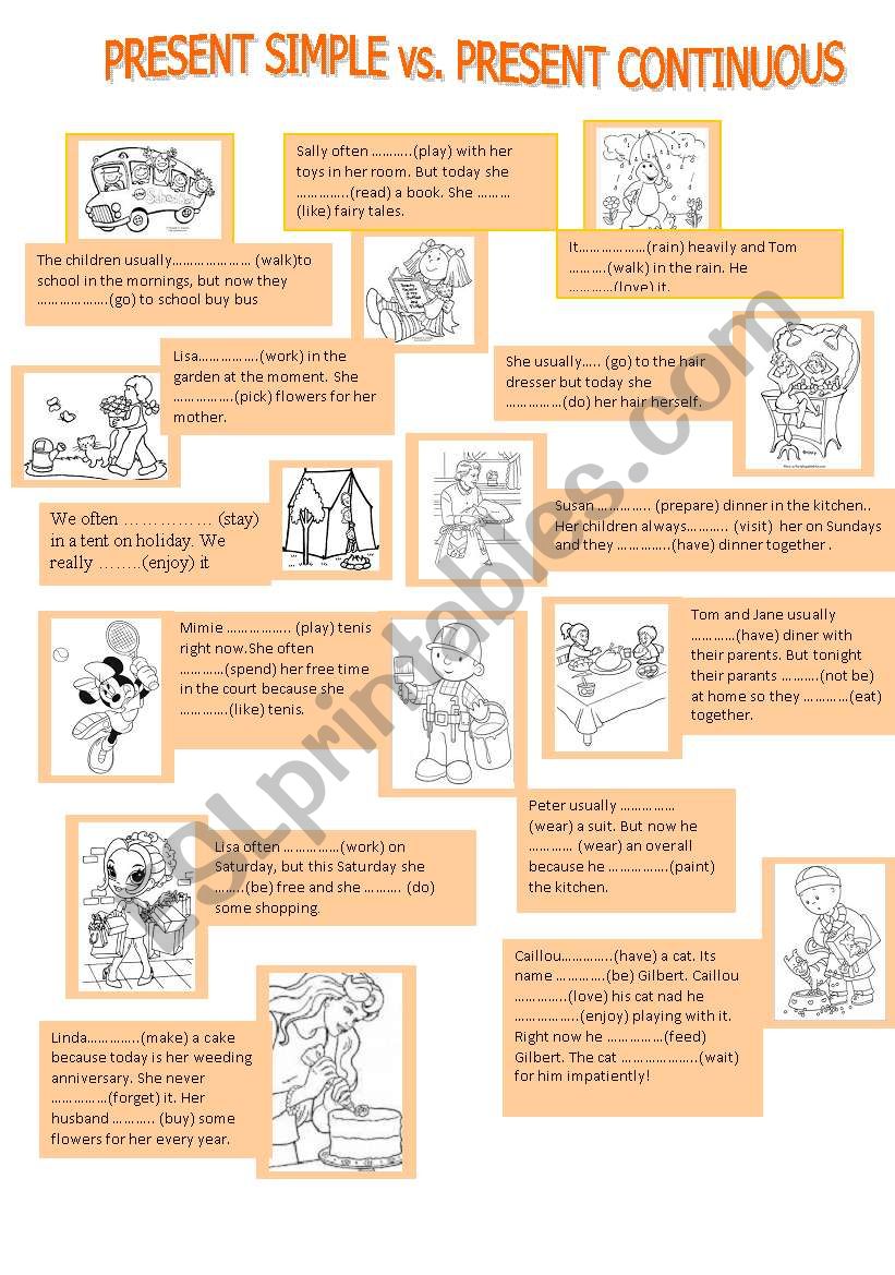Present Simple Vs Present Continuous ESL Worksheet By Nazlialtuncu