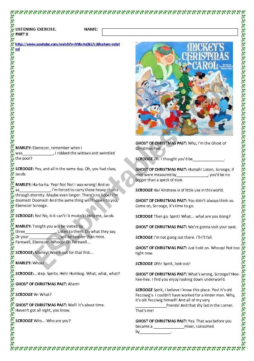 MICKEY´S CHRISTMAS CAROL. PART 2/3 - ESL worksheet by breeccc