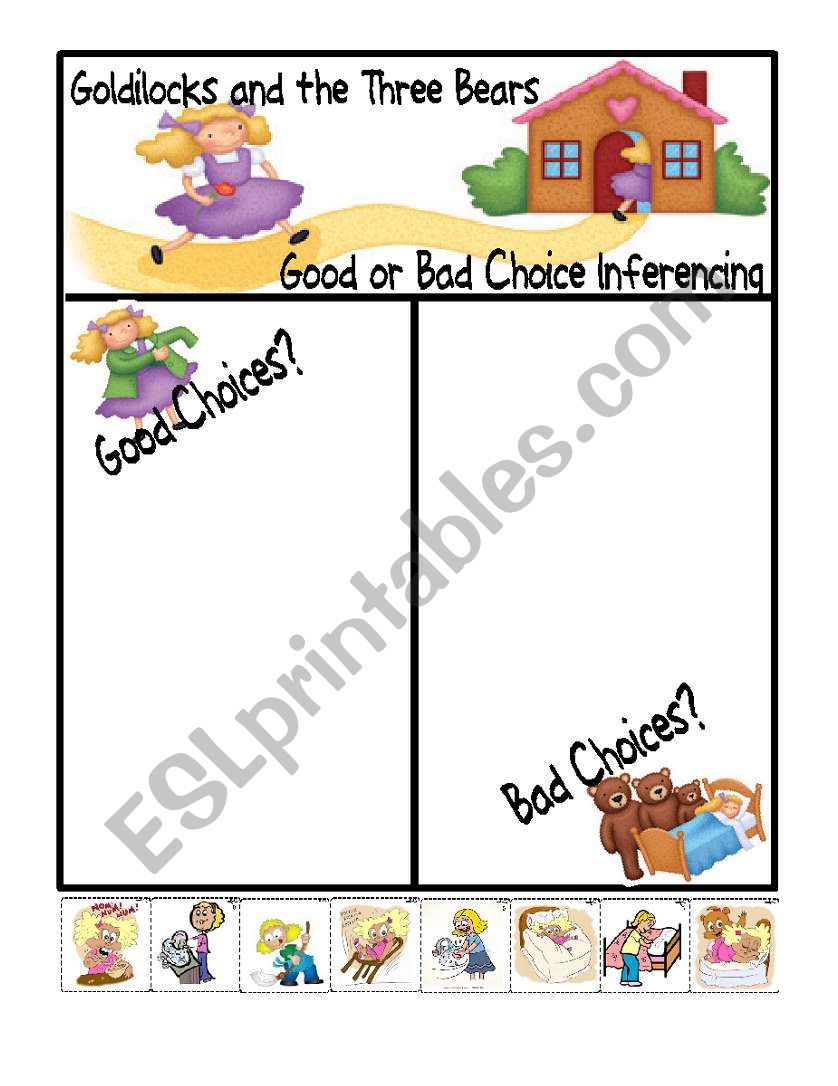 Goldilocks and the Three Bears Inferencing Sheet - ESL worksheet by ...