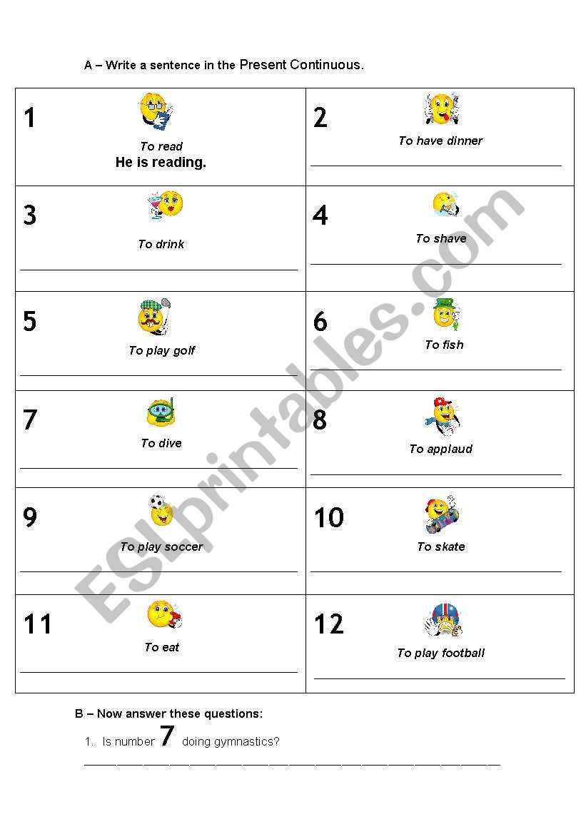 What´s he doing? - ESL worksheet by calina