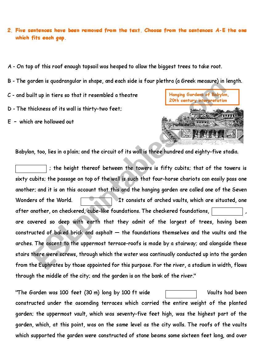 Hanging Gardens Of Babylon Worksheet Pdf | Fasci Garden