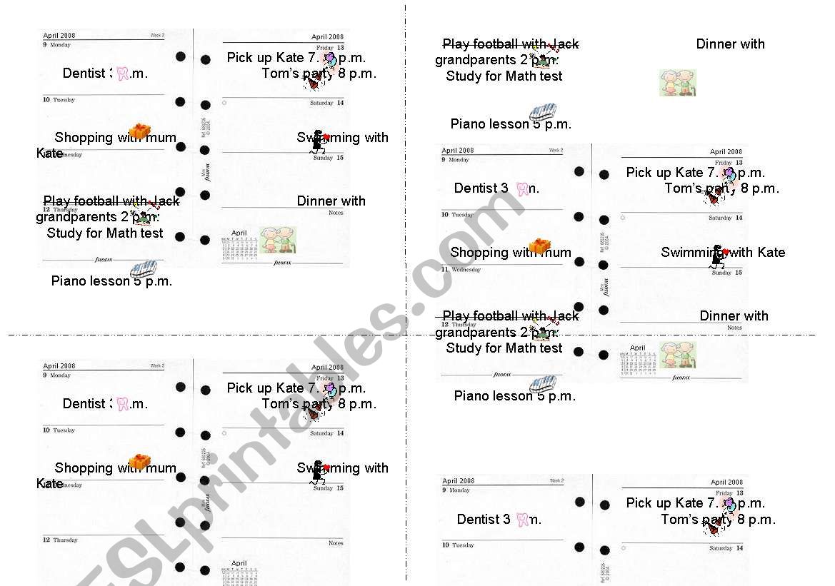 Matty´s diary - ESL worksheet by iwonka8ii6