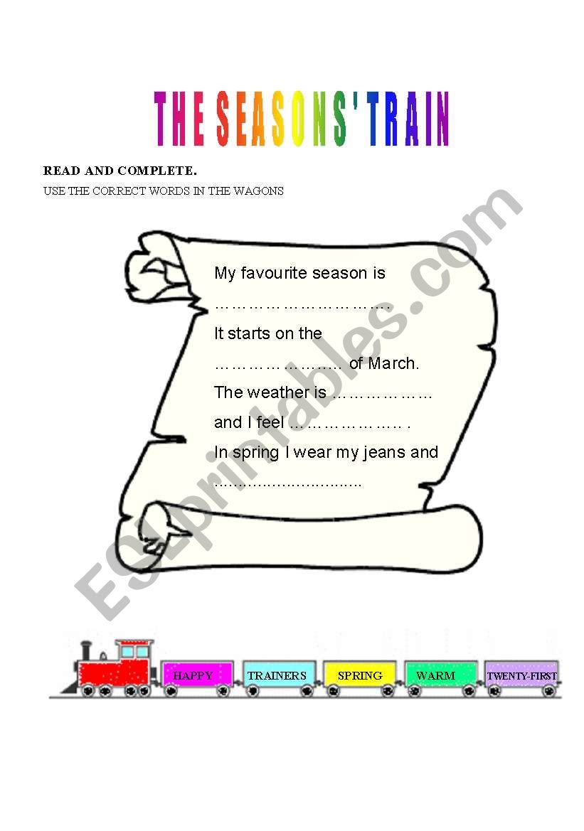 THE SEASONS´ TRAIN - ESL worksheet by cinni